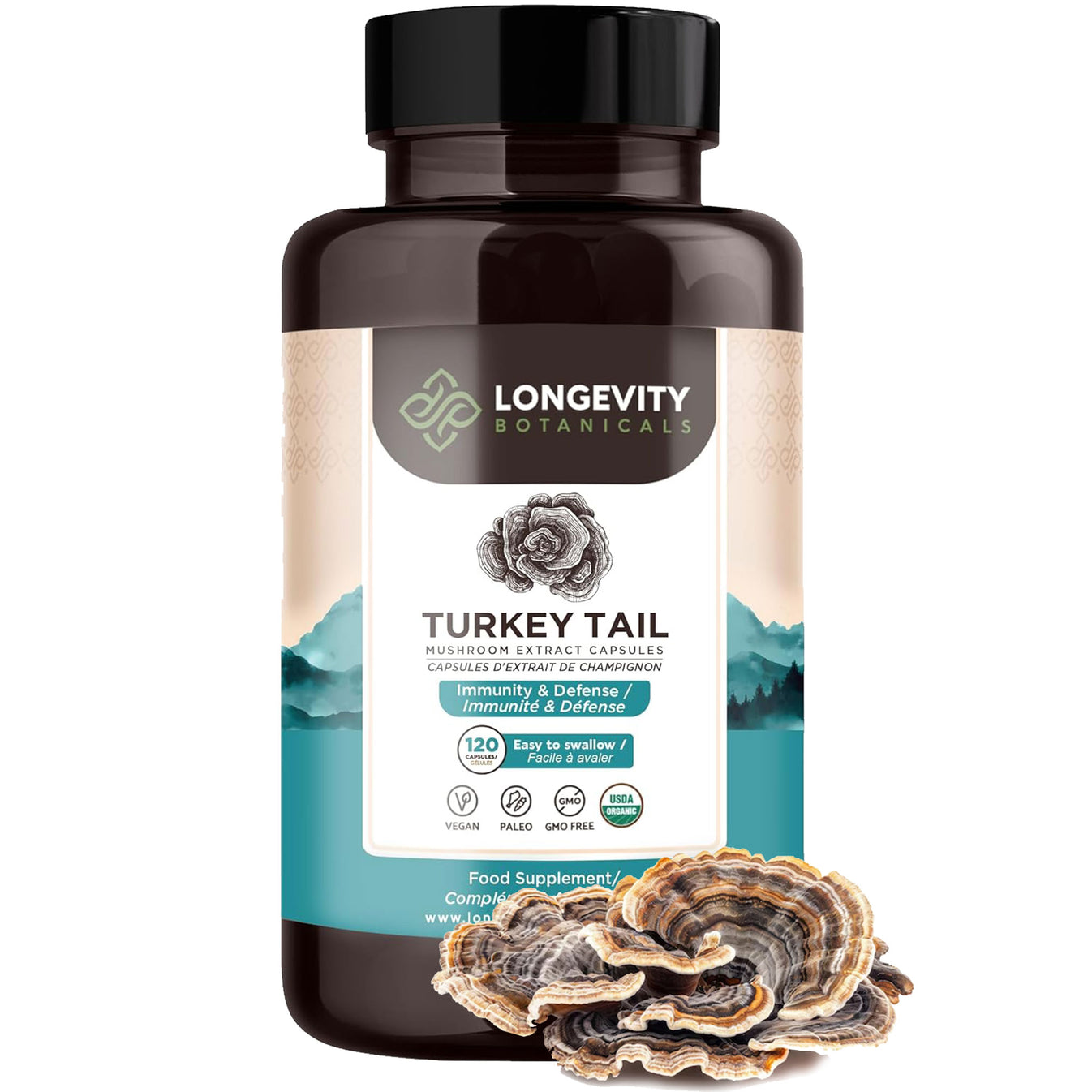 Organic Turkey Tail Mushroom Capsules Extract (120) – LongevityBotanicals